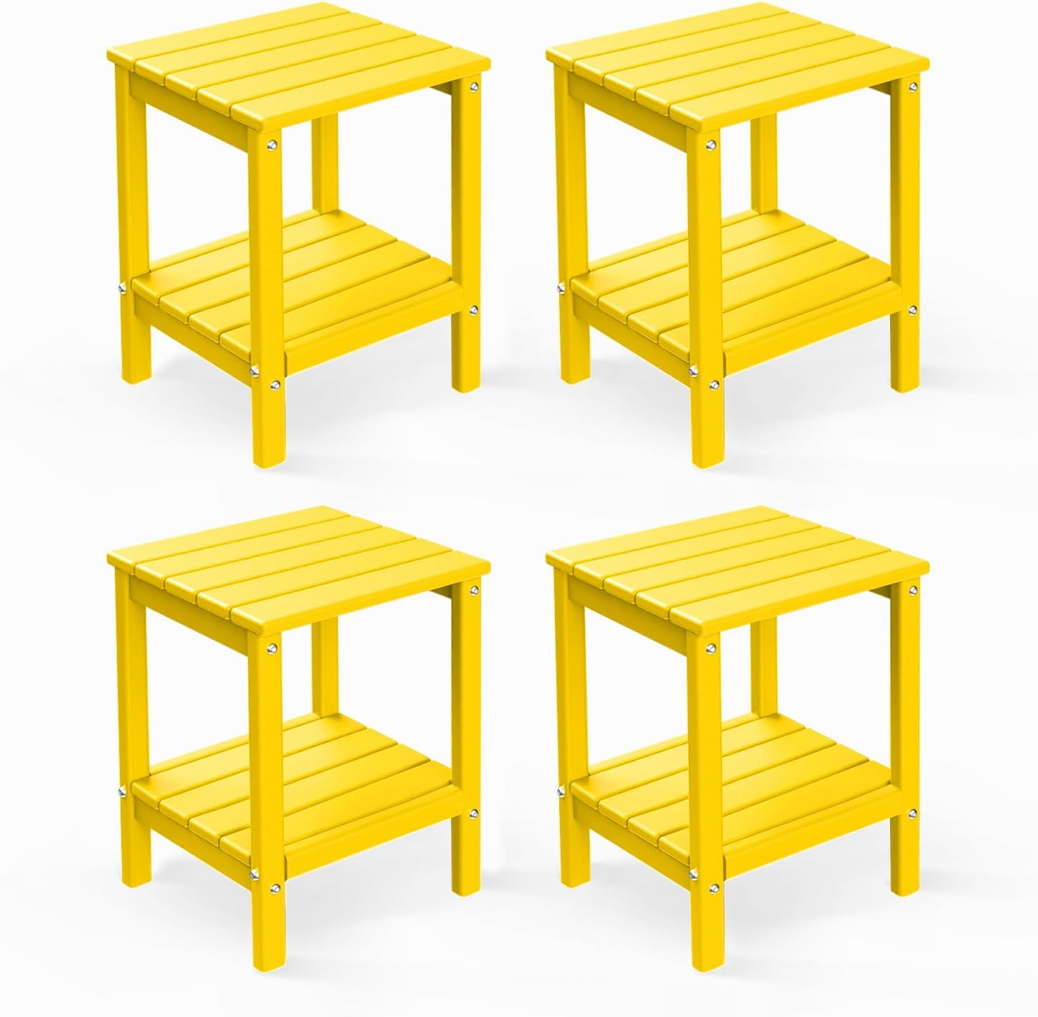 Adirondack-Outdoor-Side-Table | Set of 4 | 14 x 13 Inches | HDPE ...