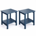 Adirondack Outdoor Side Table Set of 2, 2-Tier Storage Patio Side Table ...