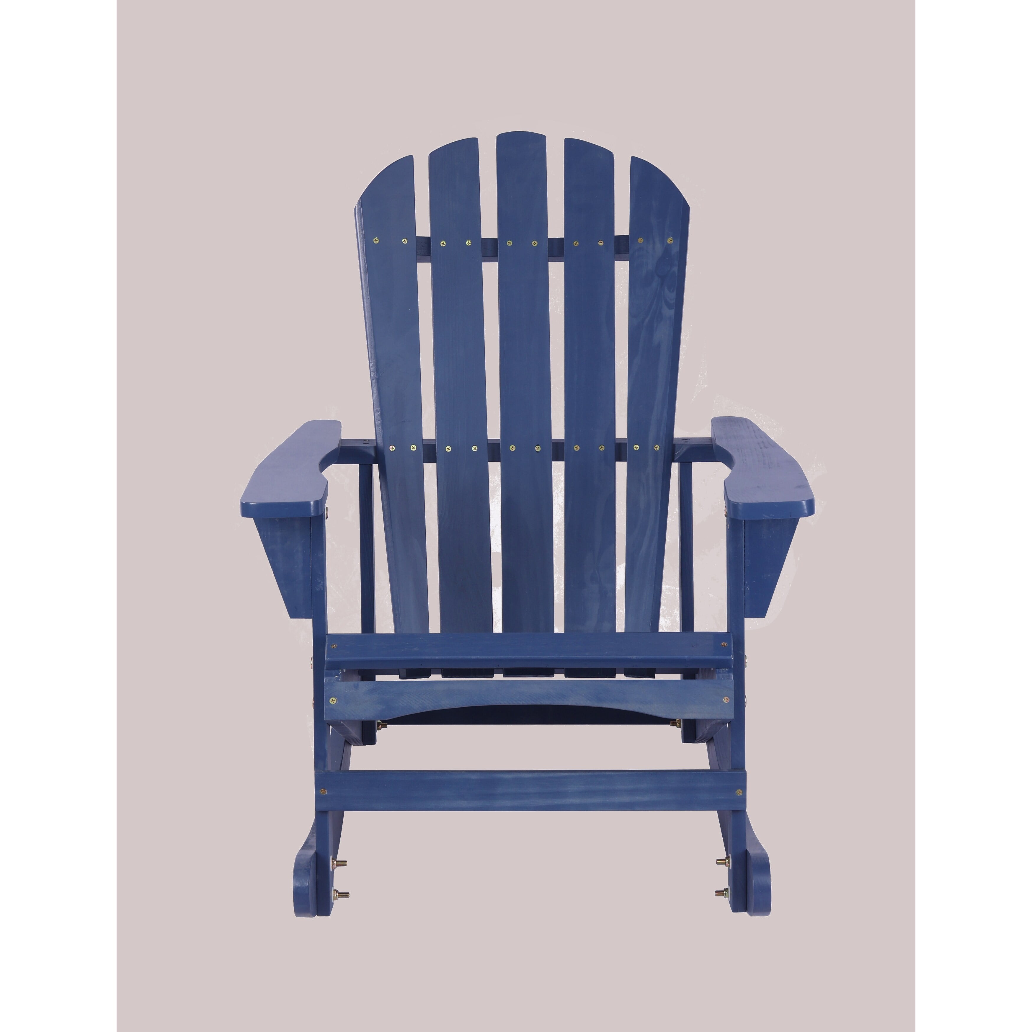 Adirondack Rocking Chair Solid Wood Chairs Finish Navy Blue - Walmart.com