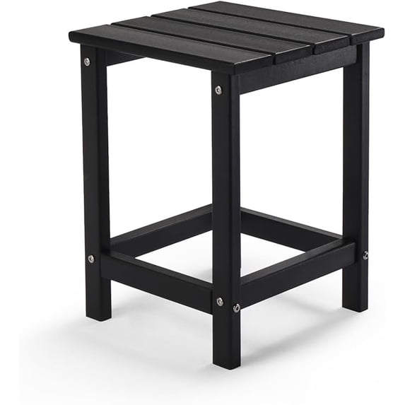 Adirondack Side Table, 14 Inch Square Outdoor End Table, HDPE Weather ...
