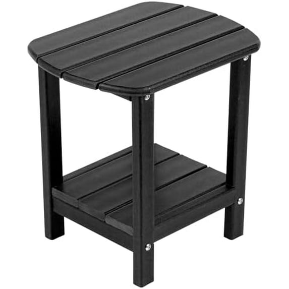 Adirondack Side Table 16.5" Outdoor Side Table HDPE Plastic Double ...