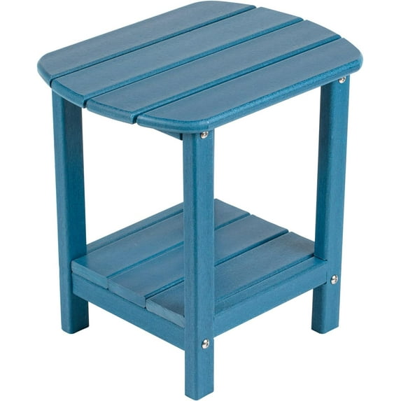 Adirondack Side Table 16.5" Outdoor Side Table HDPE Plastic Double ...