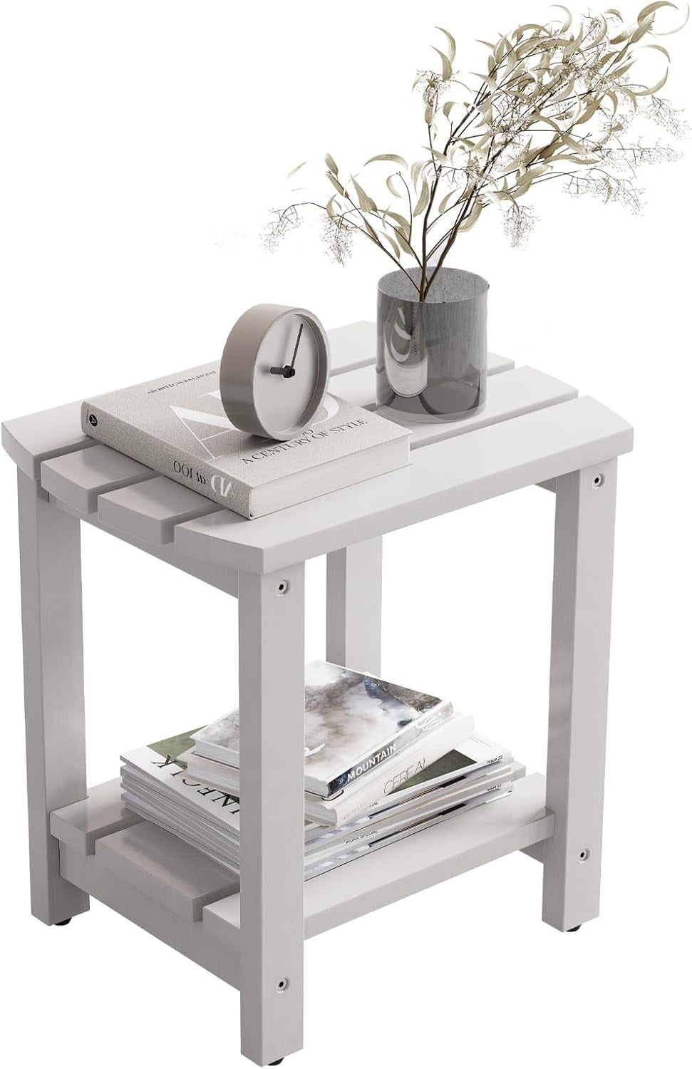 Adirondack Side Table, Double Outdoor Indoor Side Tables 16.5" Solid ...