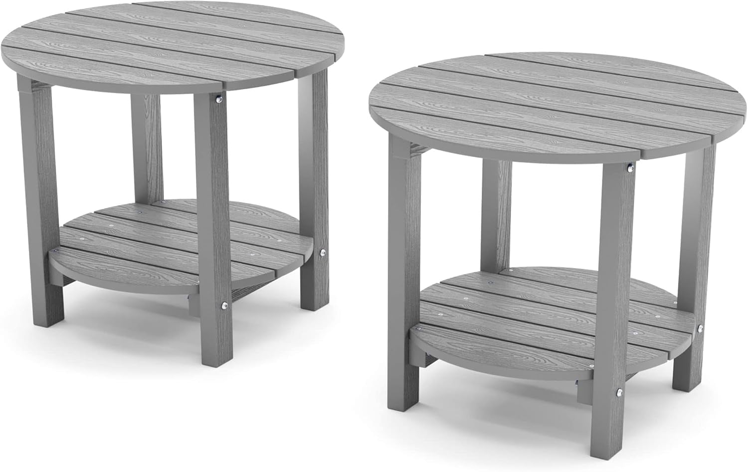 Adirondack Side Table, Double Outdoor Side Table Set, Poly Lumber End ...