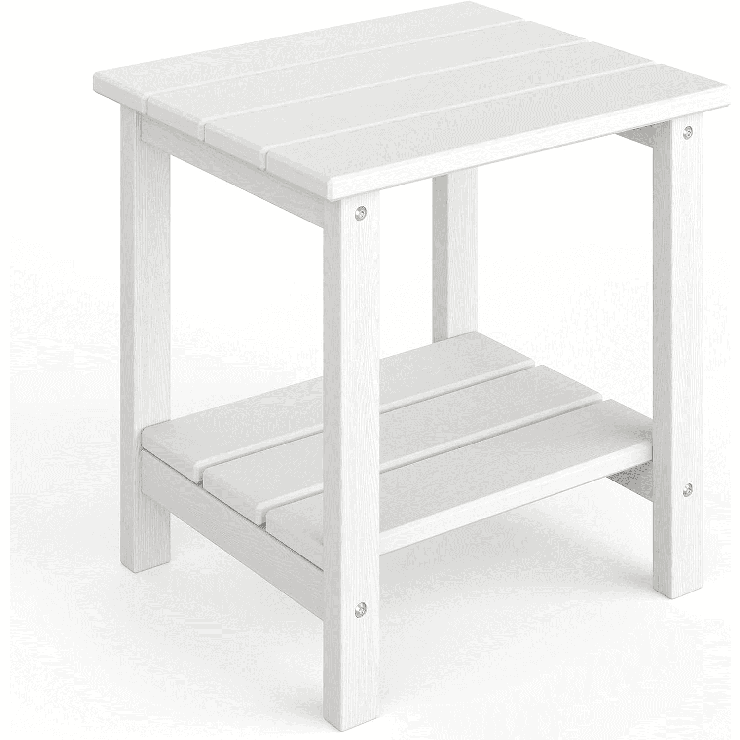 Adirondack Side Table Outdoor - 2-Tier HDPE End Table Weatherproof for ...