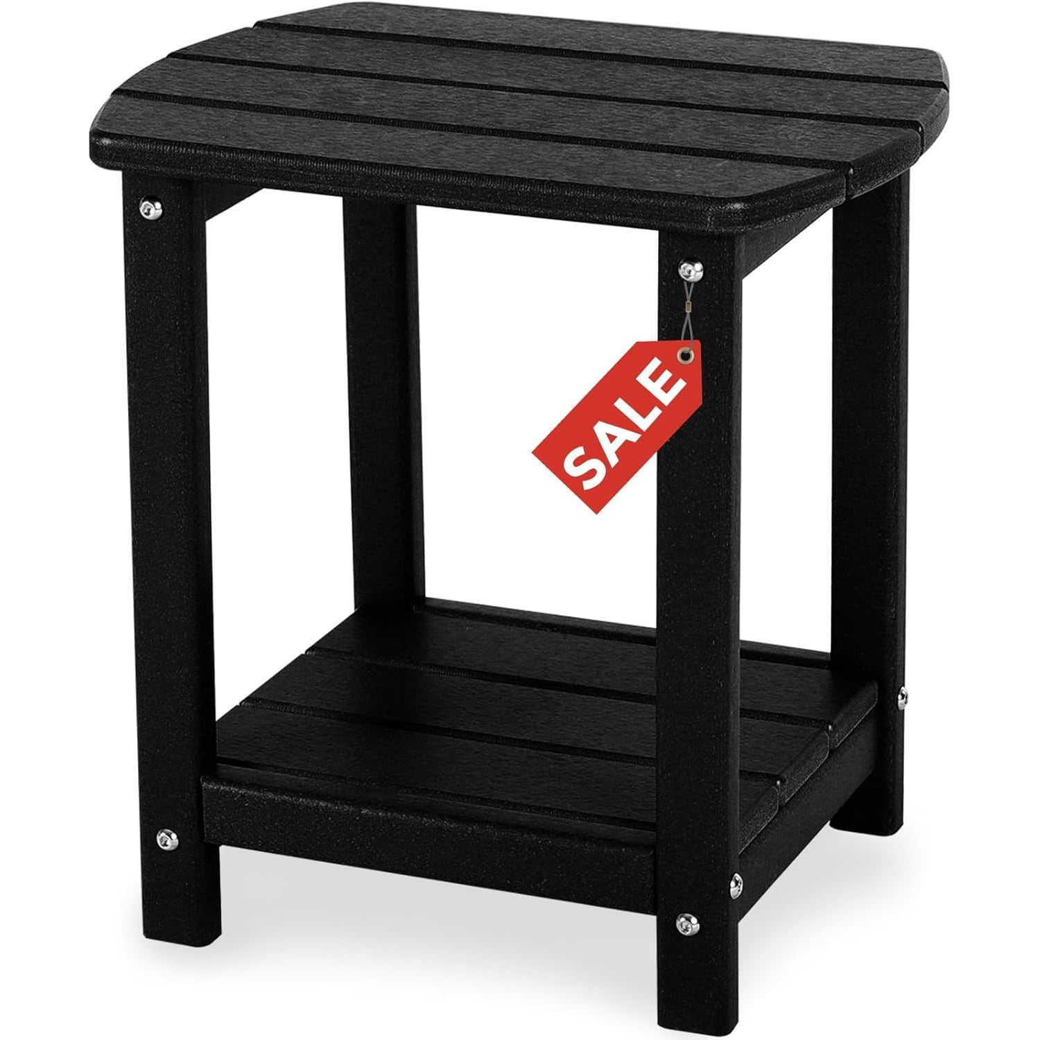 Adirondack Square Outdoor Side Table,2-Tier Storage Patio Side Table ...