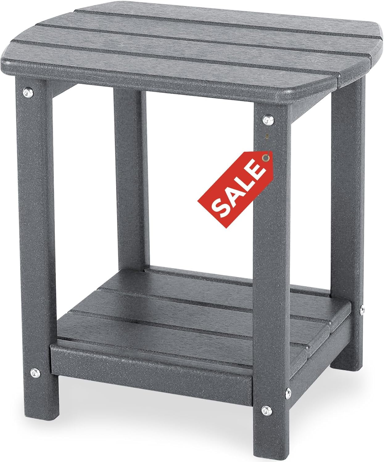 Adirondack Square Outdoor Side Table,2-Tier Storage Patio Side Table ...