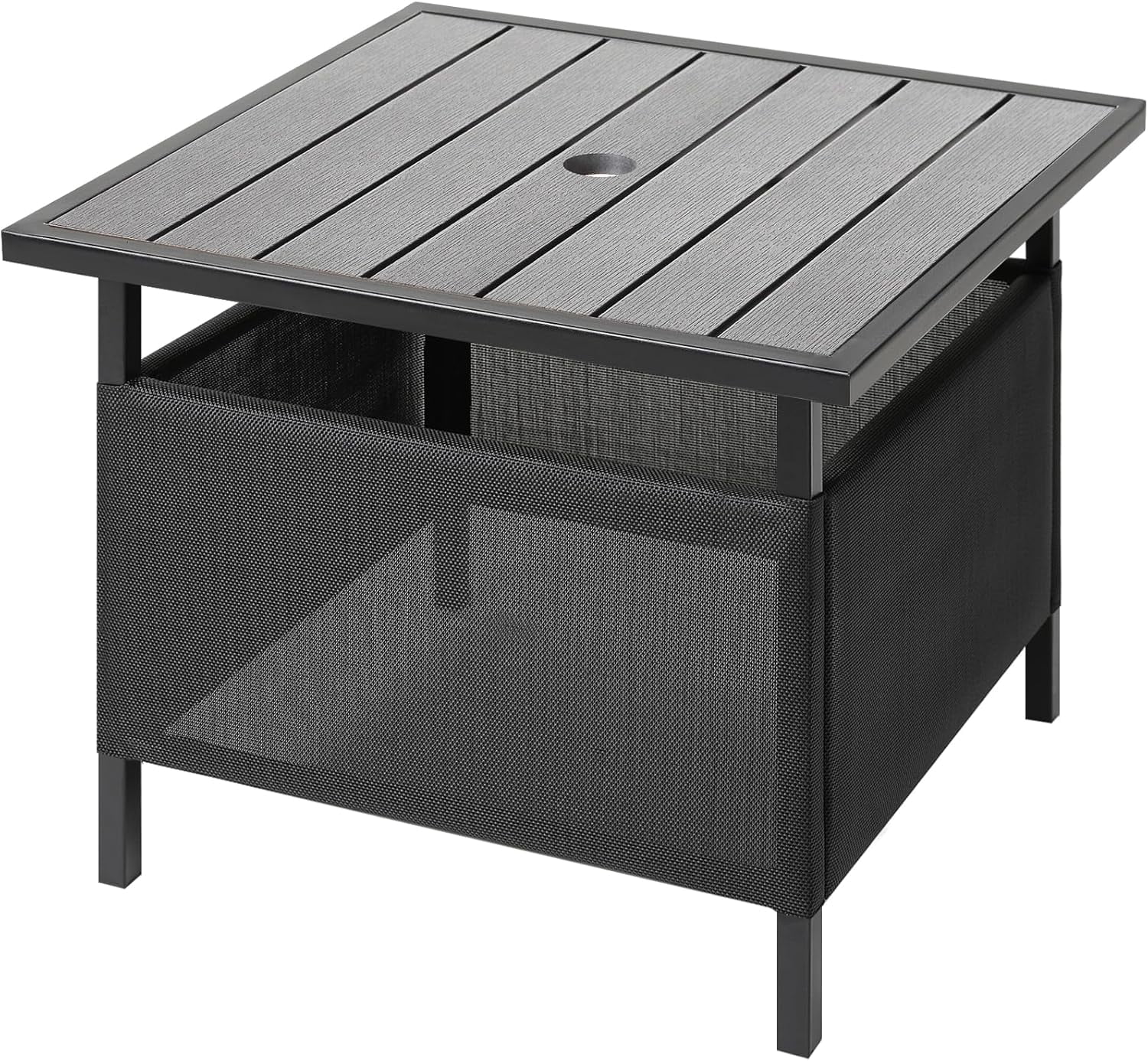 Adirondack Square Side Table with Umbrella Hole, Pool Composite Patio ...