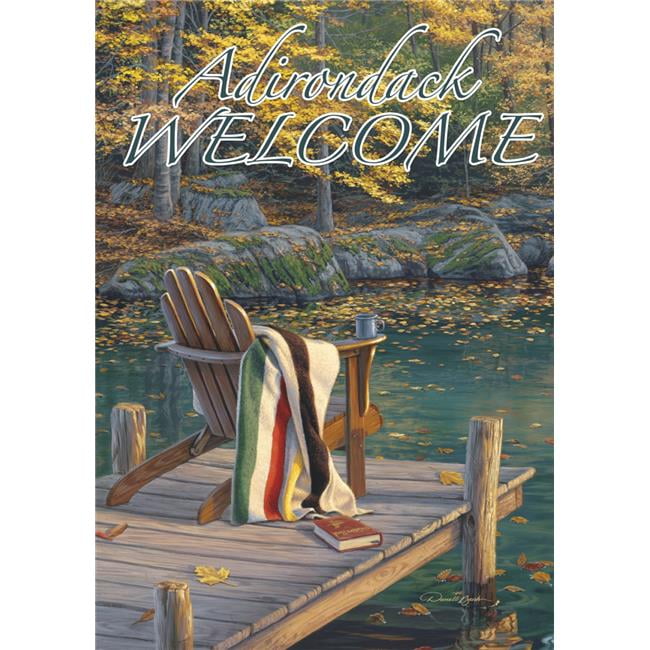 Adirondack at the Pond-Adirondack Welcome House Flag - Walmart.com