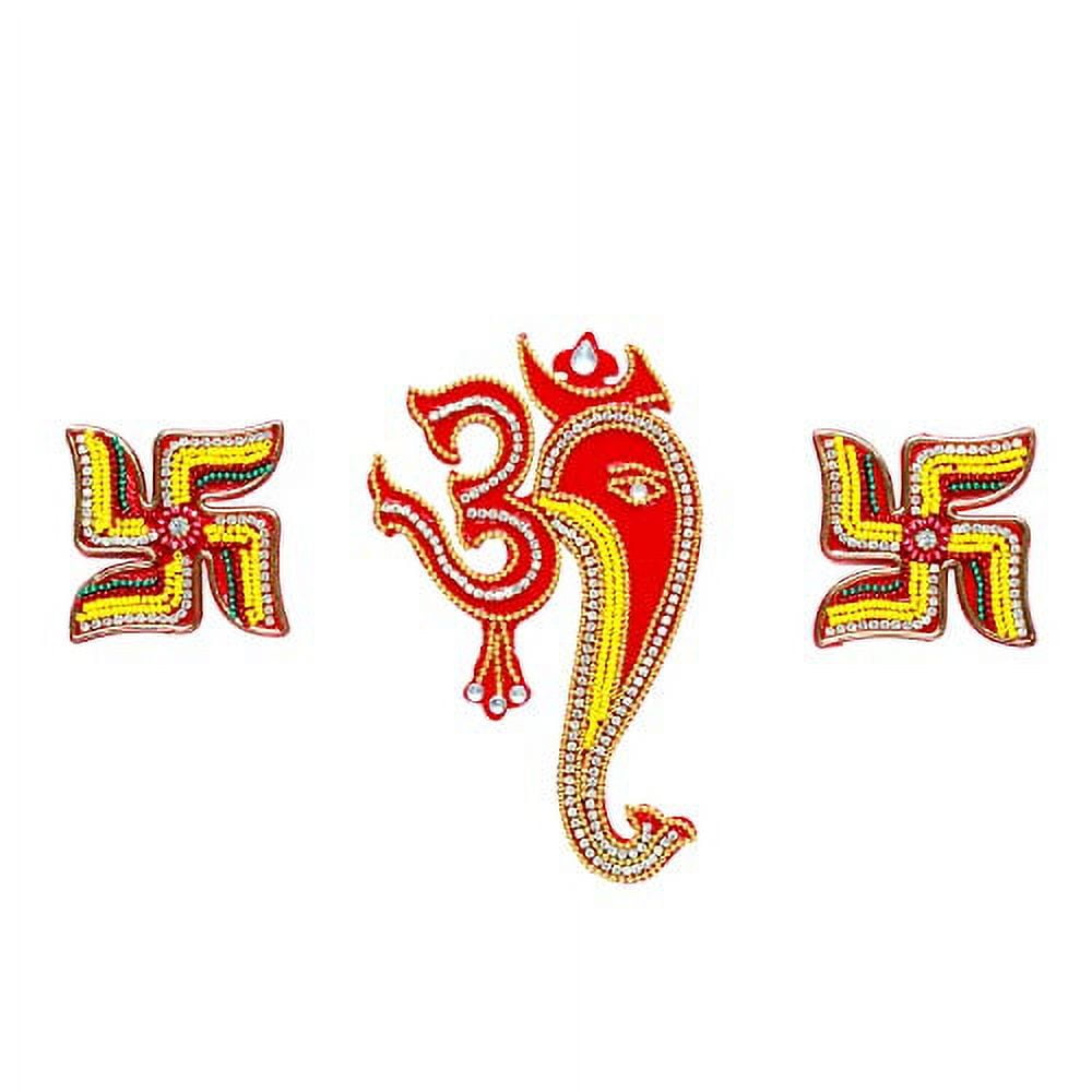 Aditri Creation Small Om Ganpati Decoration Door Wall Home Decorative Stickers Rangoli Sticker ...