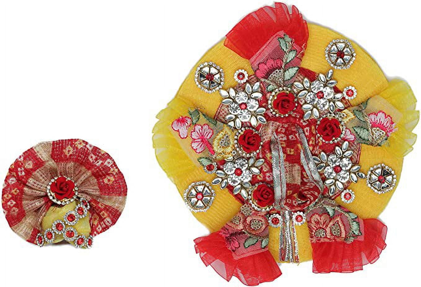 Aditri Creation Yellow Red Designer Cloth for Lord Krishan Ladu Laddu ...