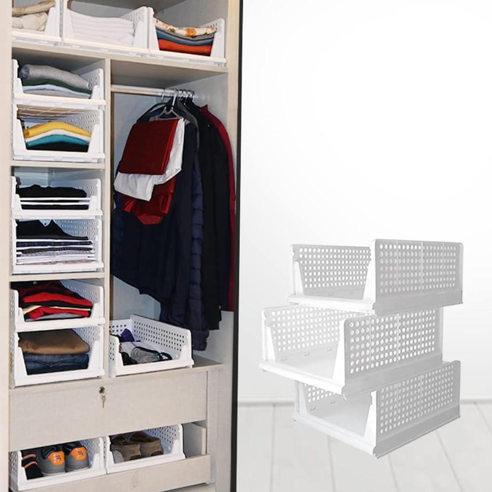 Aditya polymers 3 PC 2Large 1Small Wardrobe Shelf Organizers foldable ...