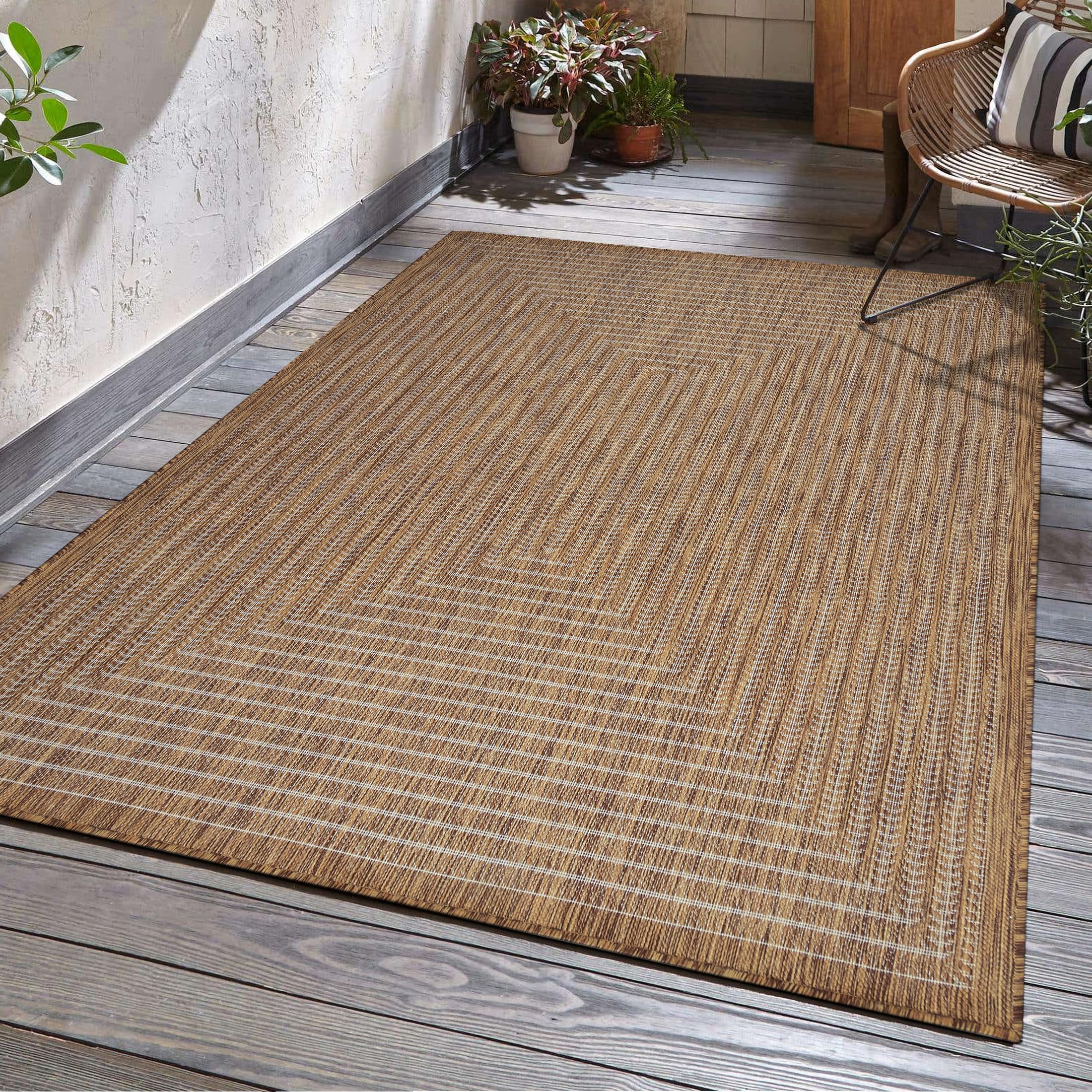 Adiva Rugs Outdoor Indoor Area Rug, Weather Resistant, Easy to Clean ...