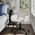 Adjsutable Study Desk Chair, Upholstered Fabric Mid Back Home Office ...
