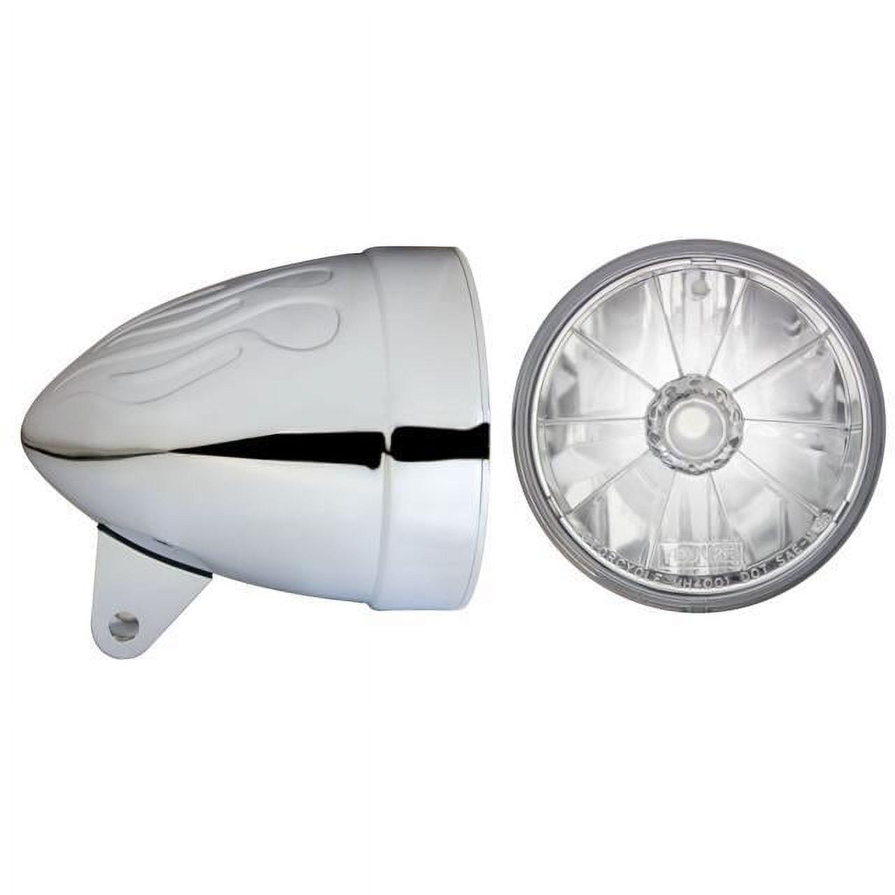 Adjure Flamed Headlight Bucket, Chrome Finish, 4.5 in, PC ICE Lamp ...