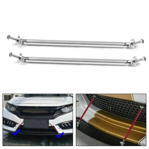 Adjust Front Bumper Lip Splitter Spoiler Strut Rod Tie Support Bar ...