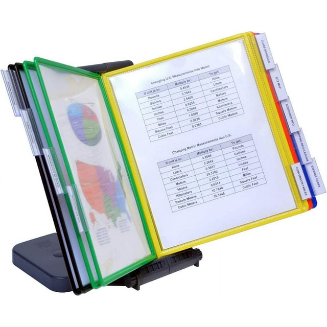 AdjustaView 10-Pocket Desk Reference Organizer with Easy-Load Pockets ...