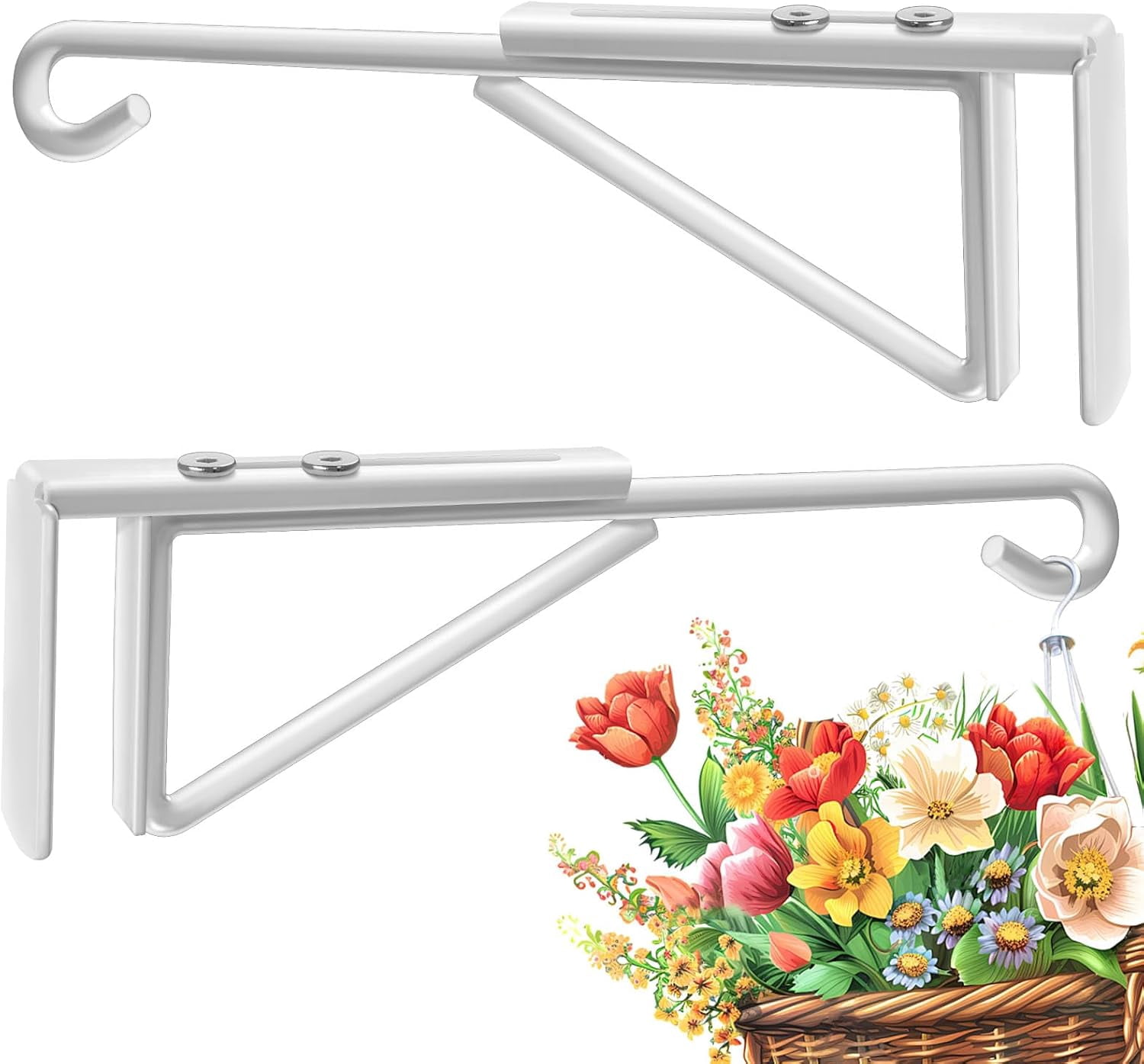 Adjustable (0.9-3") Vinyl Fence Hooks for Hanging Plants, Over the ...