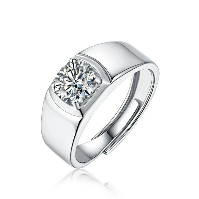 Adjustable 1/2/3 Carat Moissanite Rings for Men Engagement Ring Mens ...