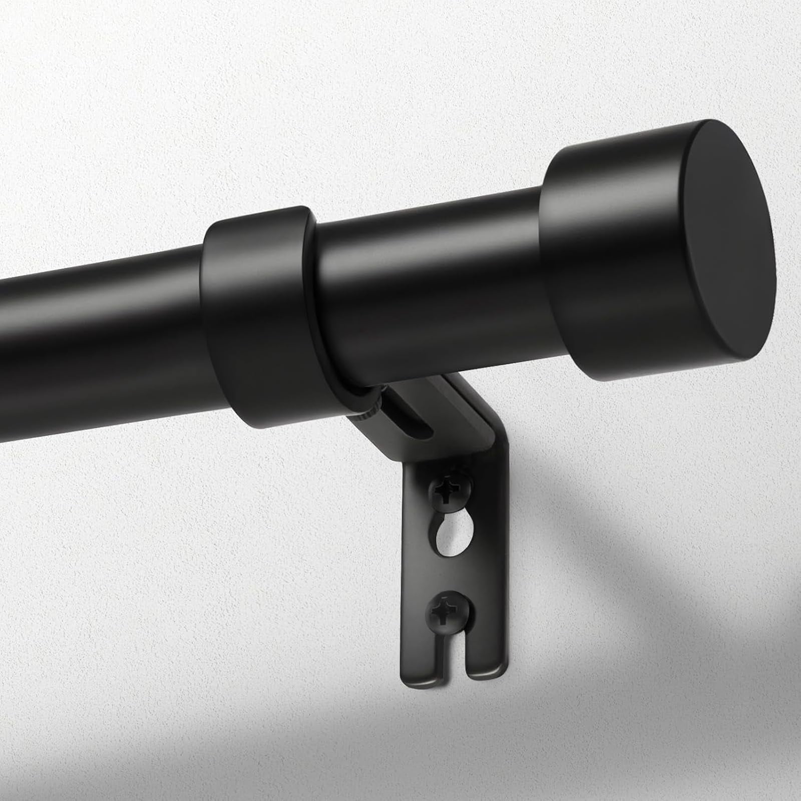 Adjustable 1 Inch Black Curtain Rod, 32"-72" for Indoor/Outdoor Drapery ...