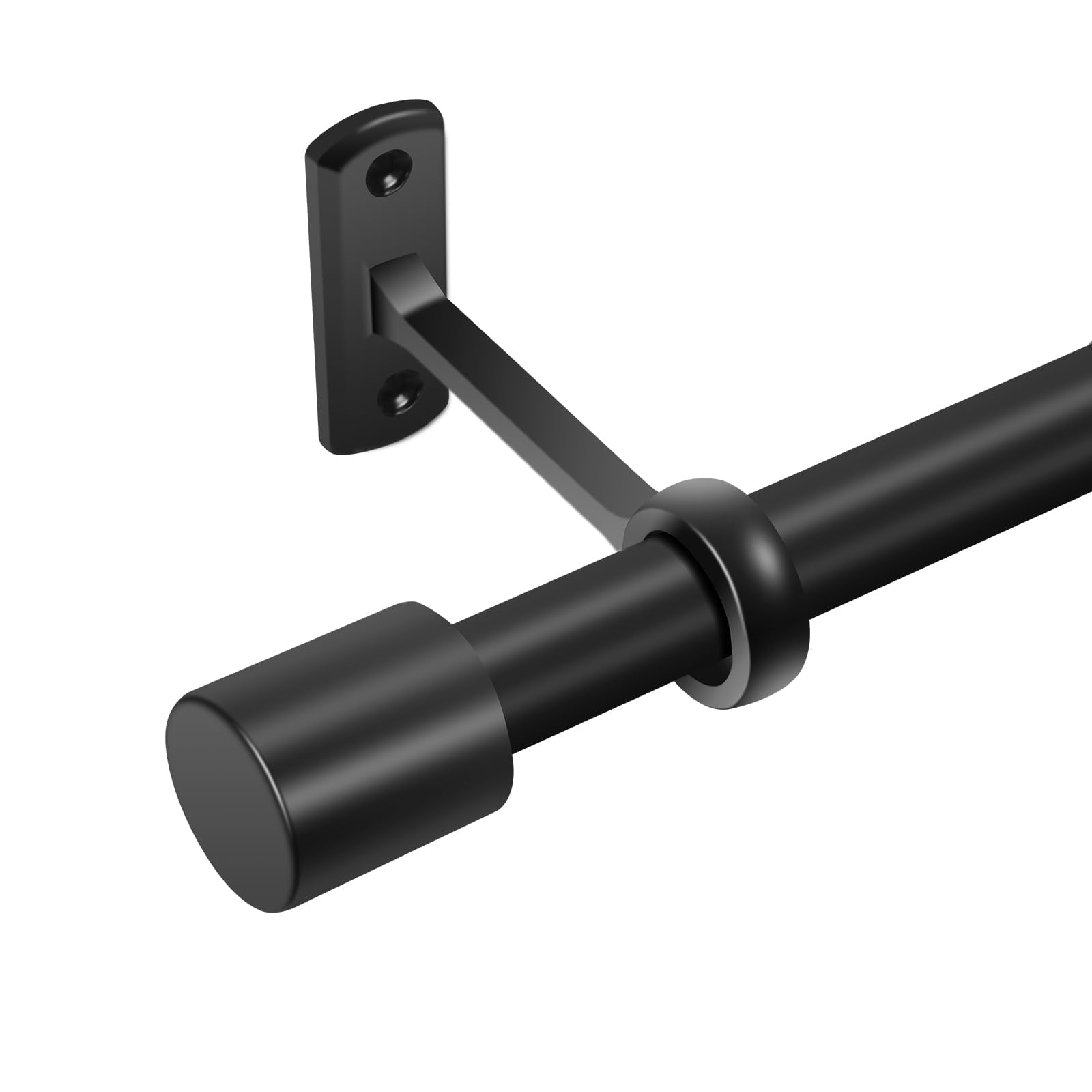 Adjustable 1 Inch Black Metal Curtain Rod for Windows 120 to 170 Inches ...