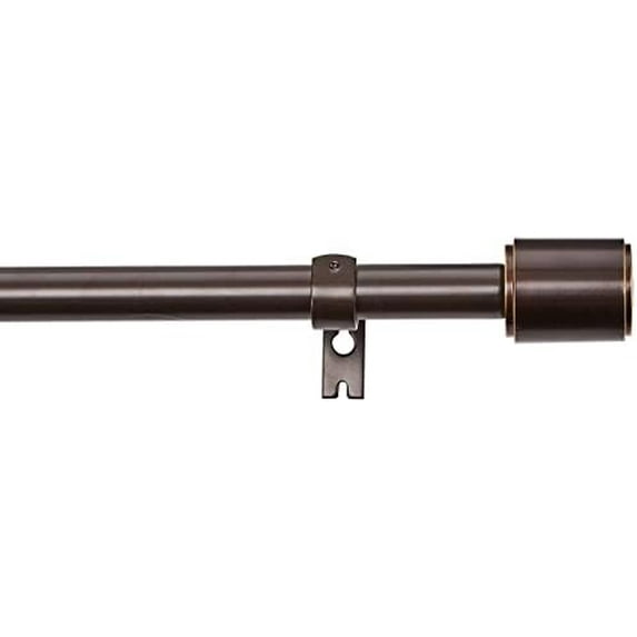 Adjustable 1 Inch Curtain Rods for Windows, Cap Finials, 72" to 144 ...