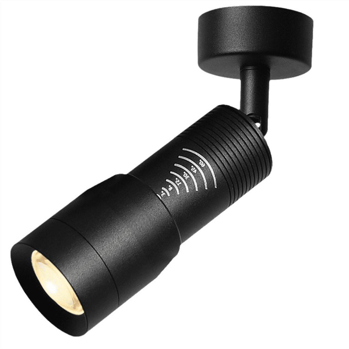 Adjustable 10°-60° Narrow Beam Angle 3000k Ceiling Mounted Spotlight 7W ...