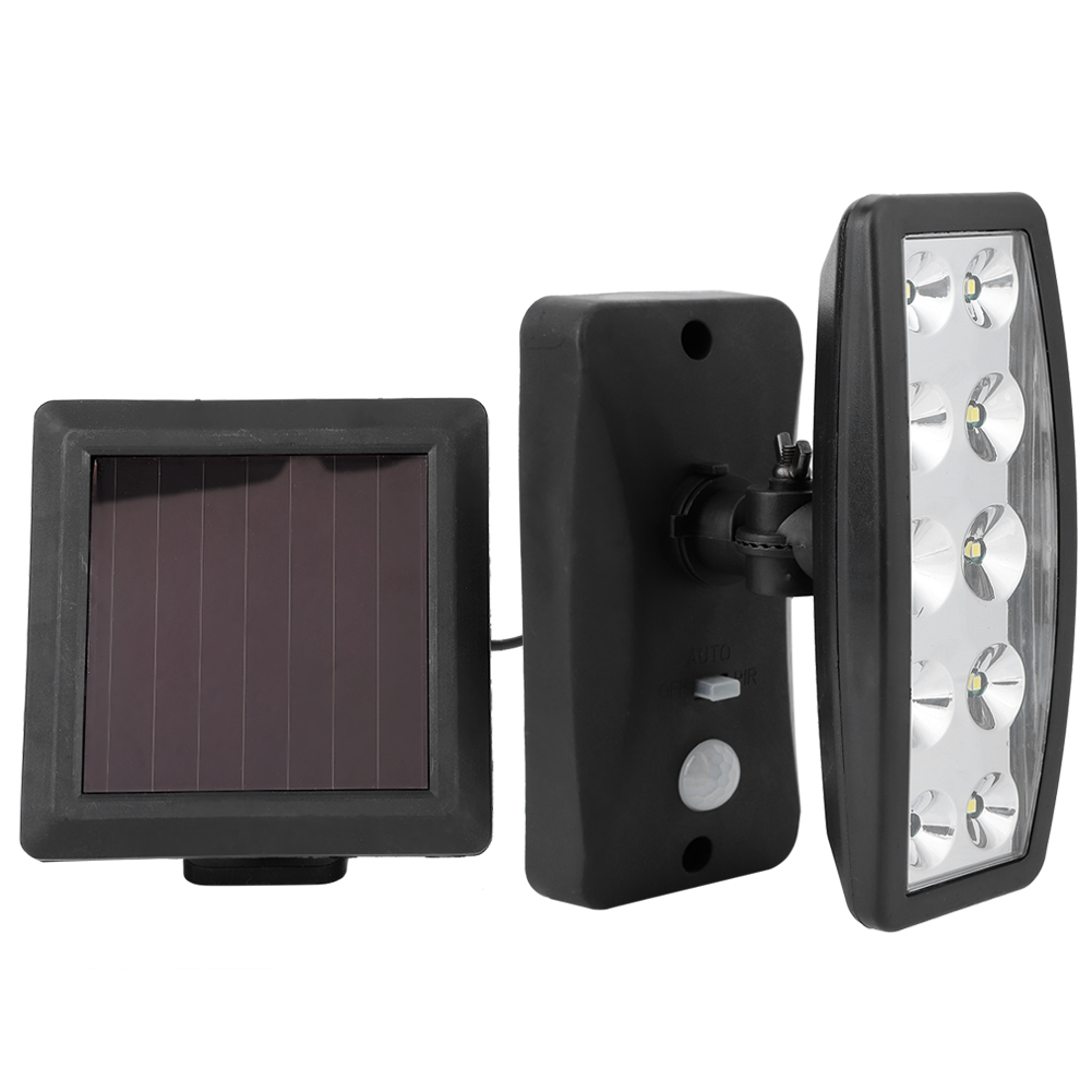 Adjustable 10 LED Chips Solar Powered Induction Wall Light Spotlights ...