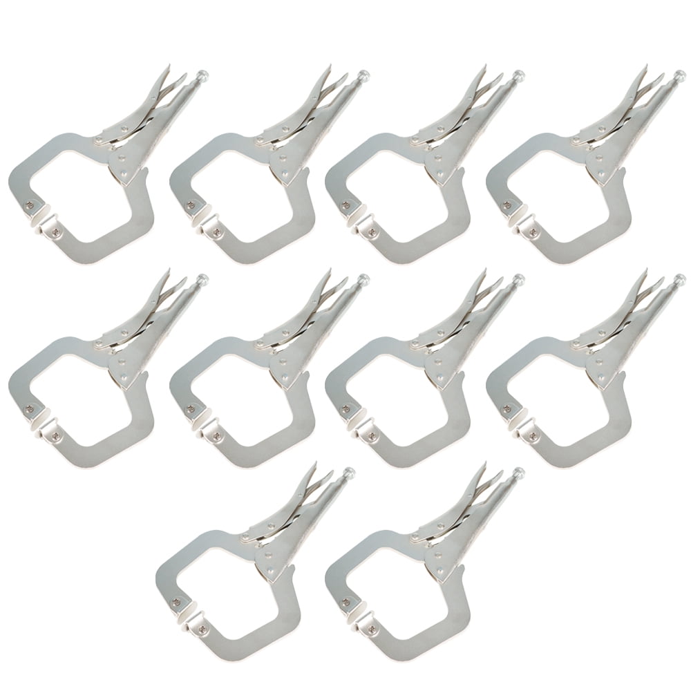 Adjustable 10 Pack 11-Inch Swivel Pad Locking C-Clamp Locking Pliers ...