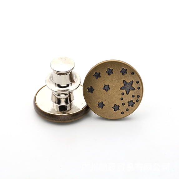 Adjustable 17mm Metal Jeans Button - No-Sew Waist Adjustment Solution ...