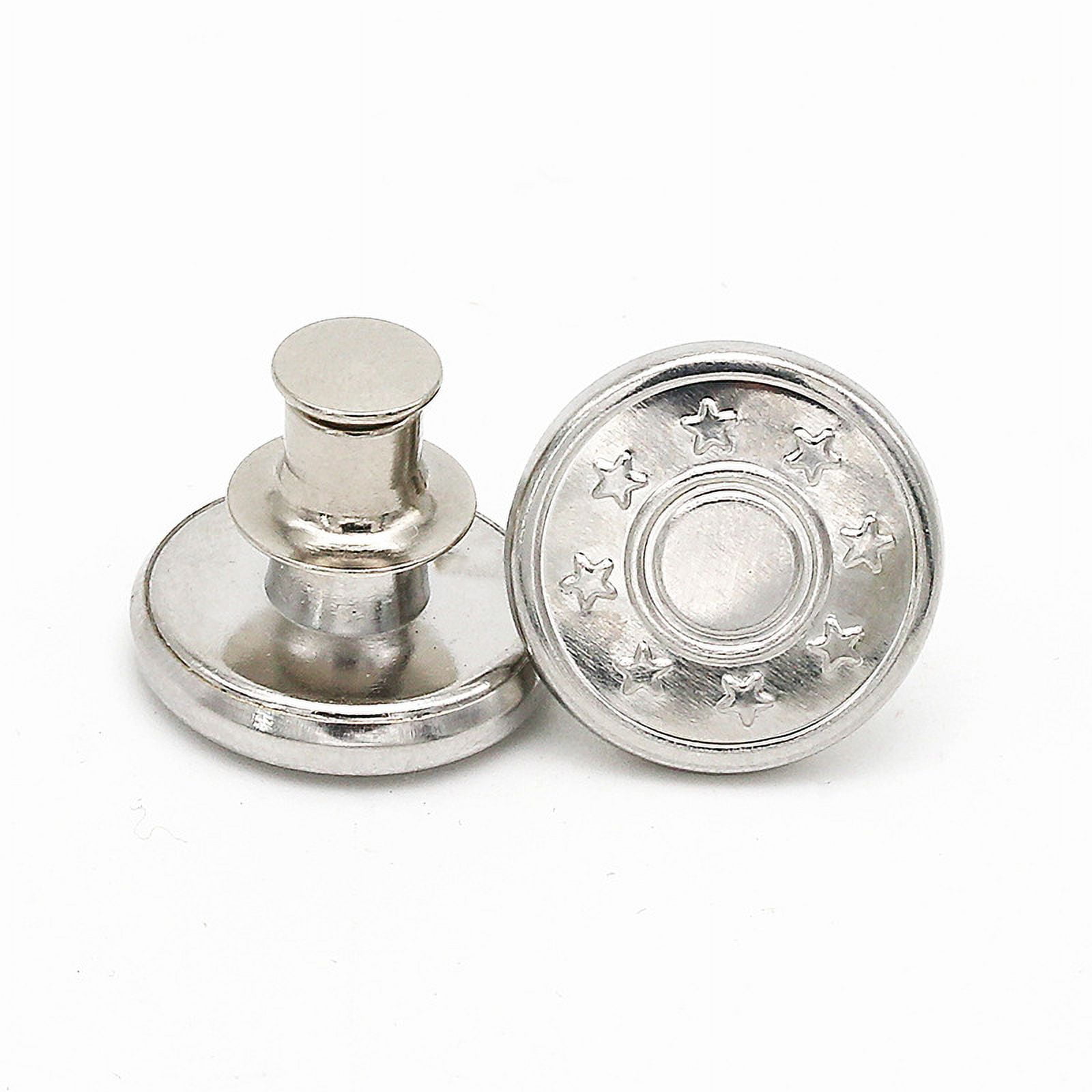 Adjustable 17mm Metal Jeans Button - No-Sew Waist Adjustment Solution ...