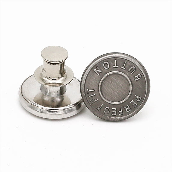 Adjustable 17mm Metal Jeans Button - No-Sew Waist Adjustment Solution ...