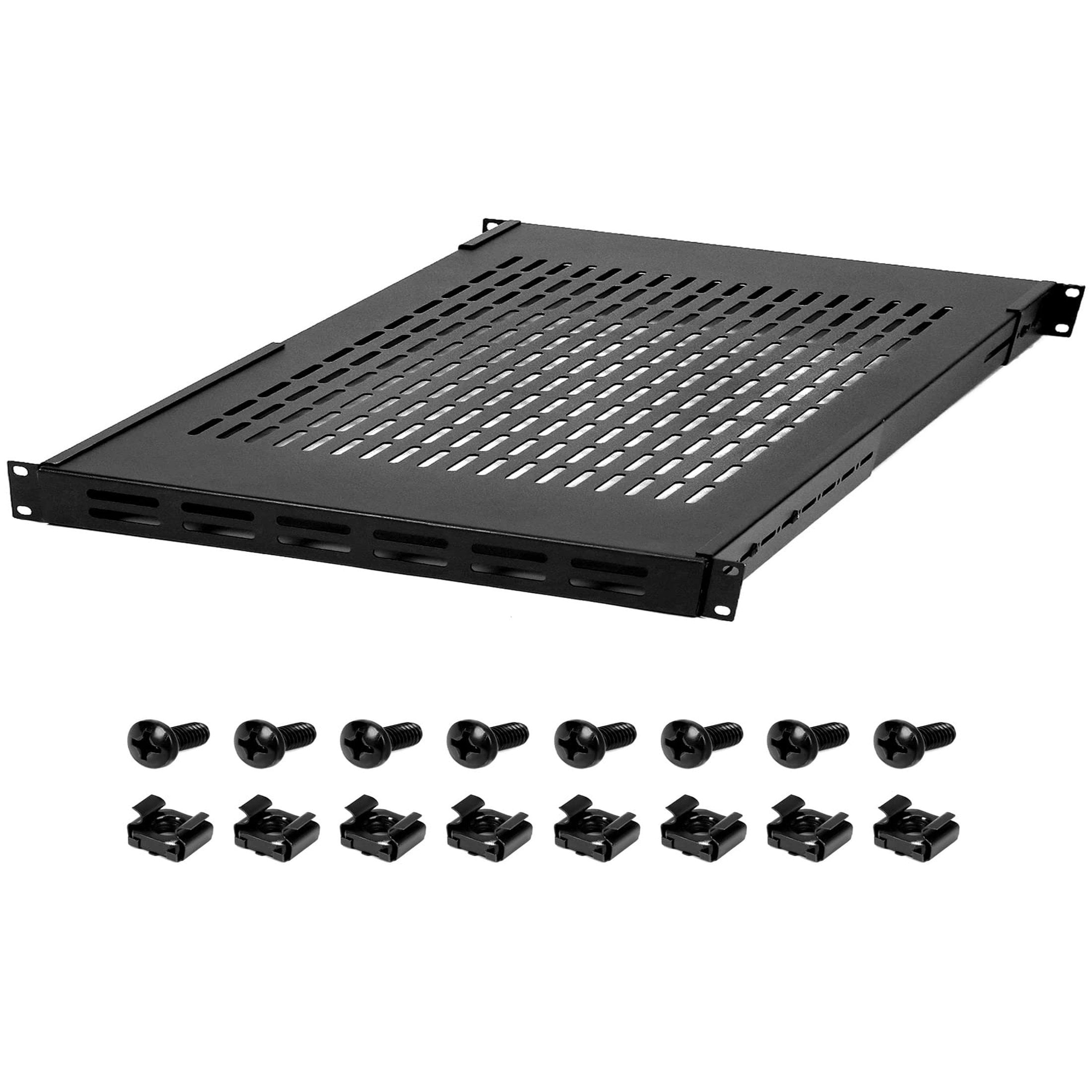 Adjustable 19-Inch Vented Server Rack Mount Shelf for Universal Use ...