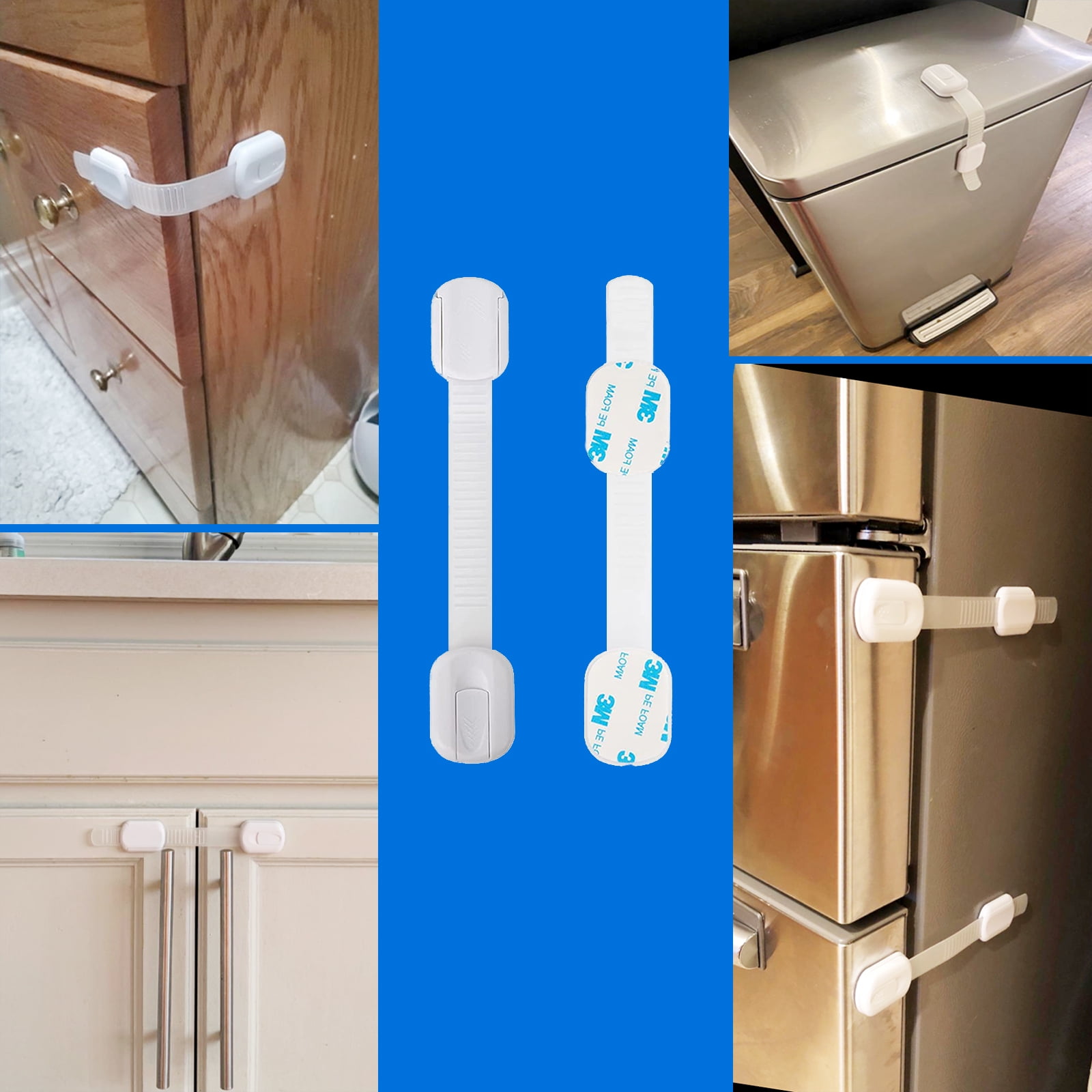 Adjustable 2 PCS Cabinet Locks For Babies Child Proof Cabinet Latches ...