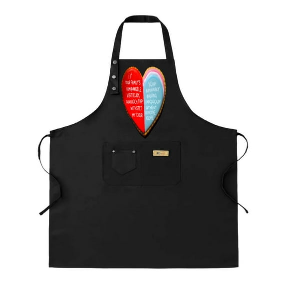 Adjustable 2 - Pack Bib Apron with Heart Design Red & Blue Sections ...