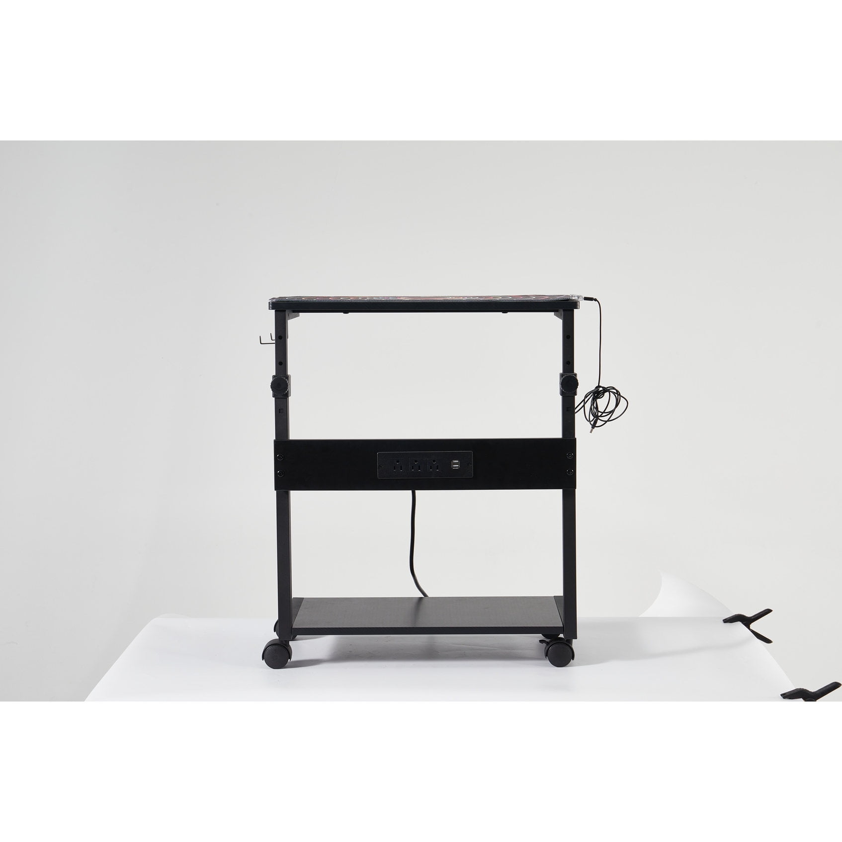 Adjustable 2-Tier Stand for Computer Tower / Mobile Cart for Easy Floor ...