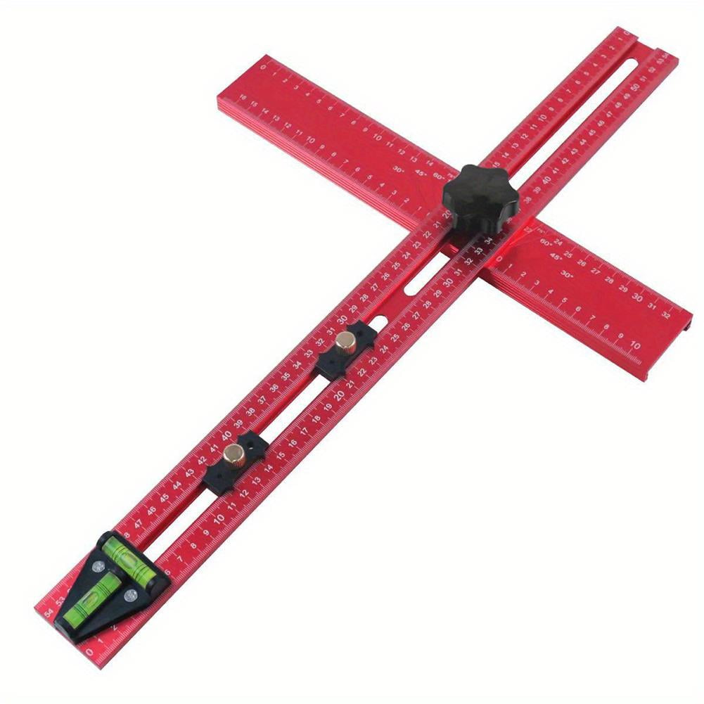 Adjustable 2-in-1 Drilling Positioning Ruler 45/90 T Large Square ...