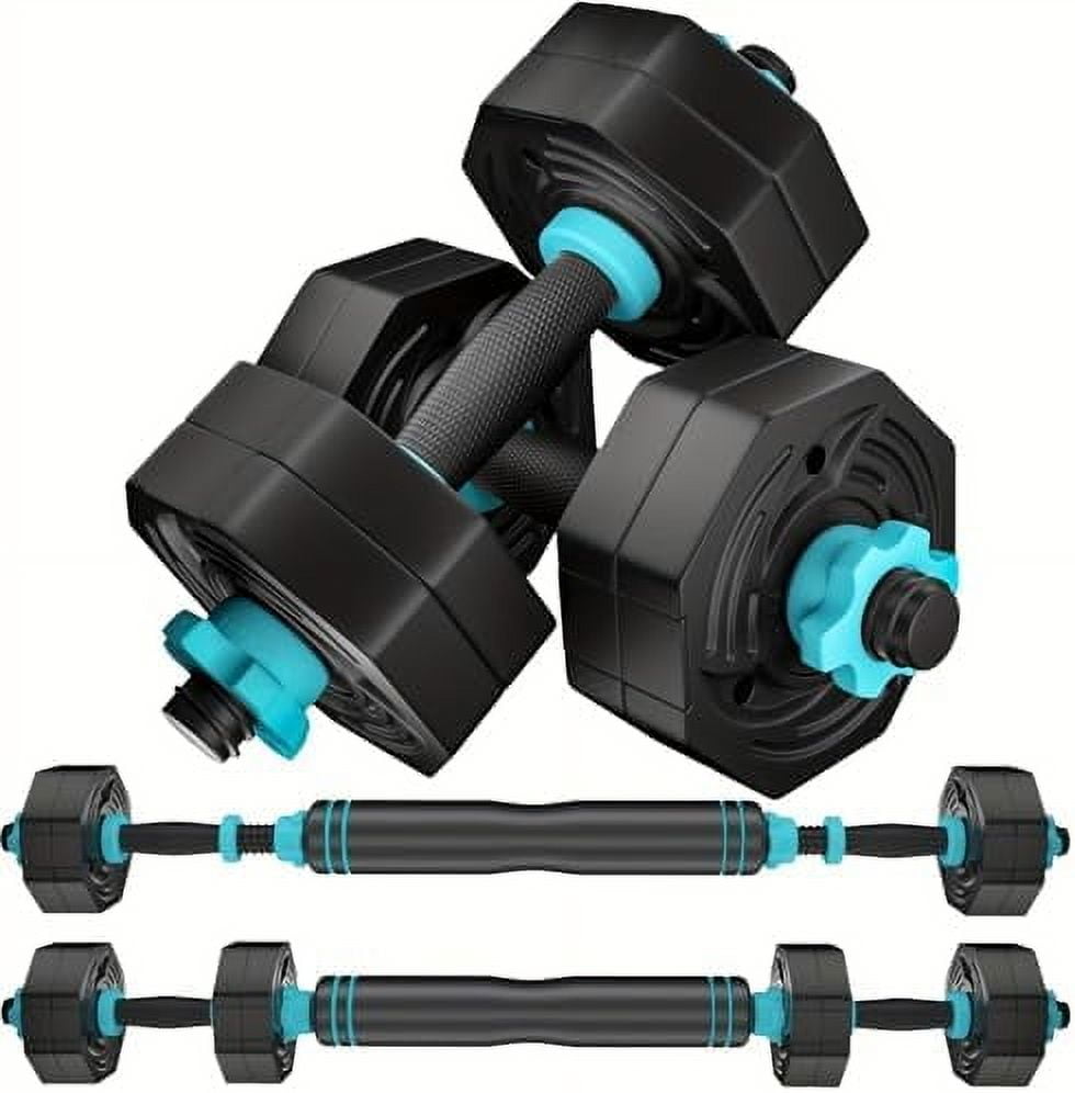 Adjustable 20KG Dumbbell 3 in 1 Weight Set with Connecting Rod,Barbell ...