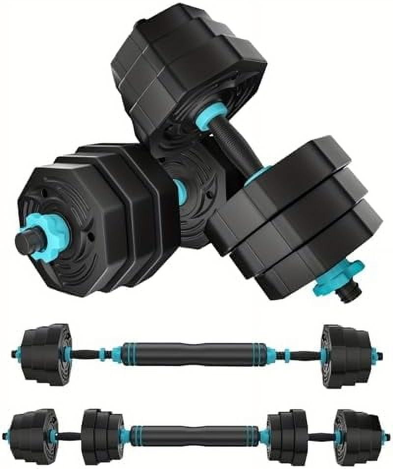 Adjustable 20KG Dumbbell 3 in 1 Weight Set with Connecting Rod,Barbell ...