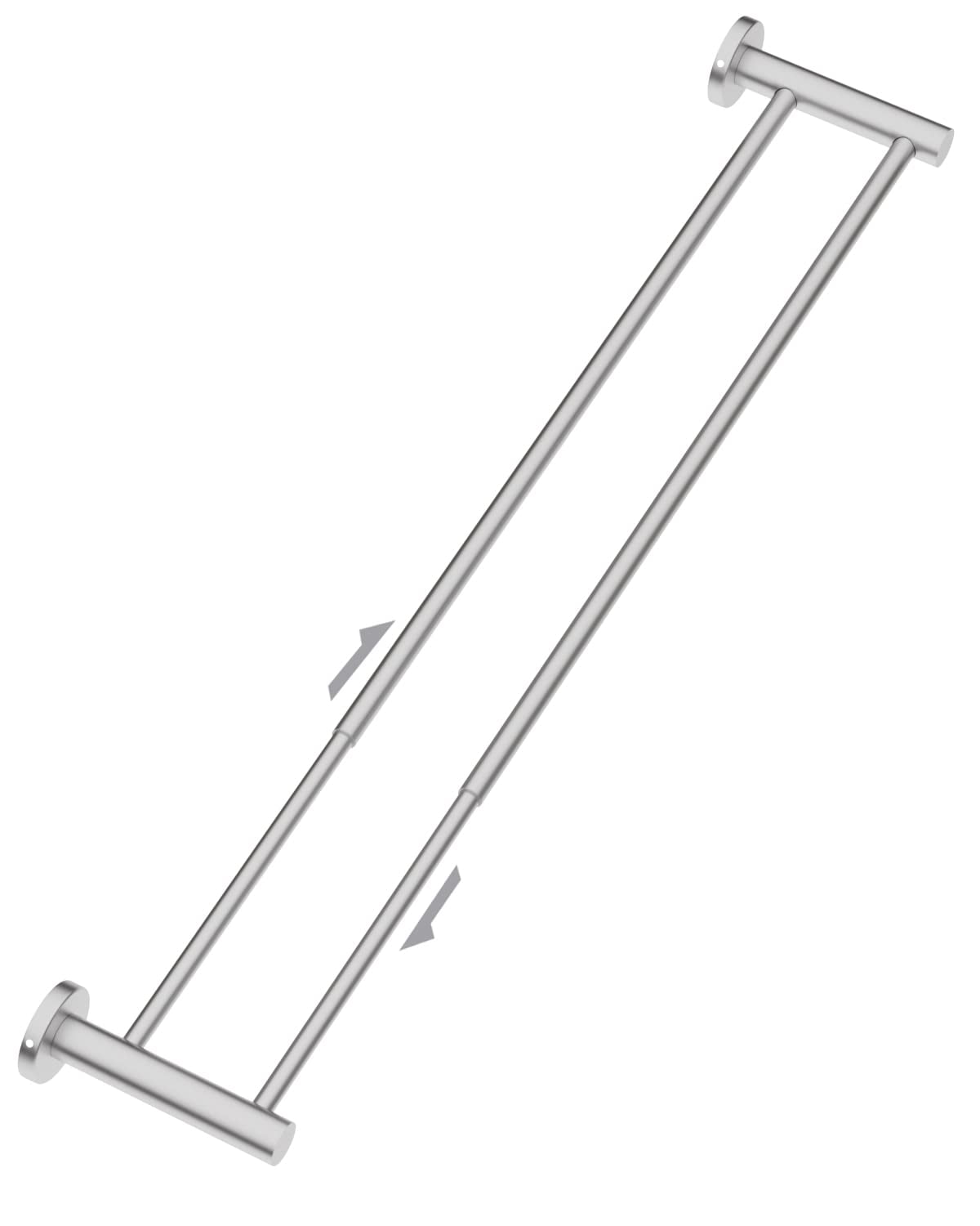 ZUEXT Adjustable Double Bath Towel Bar, 23.6-42 Inch, Stainless Steel ...