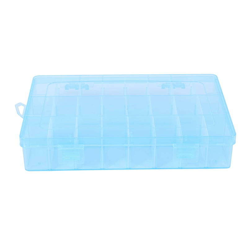 Adjustable 24 Compartment Slot Plastic Craft Storage Box Jewellery Tool ...