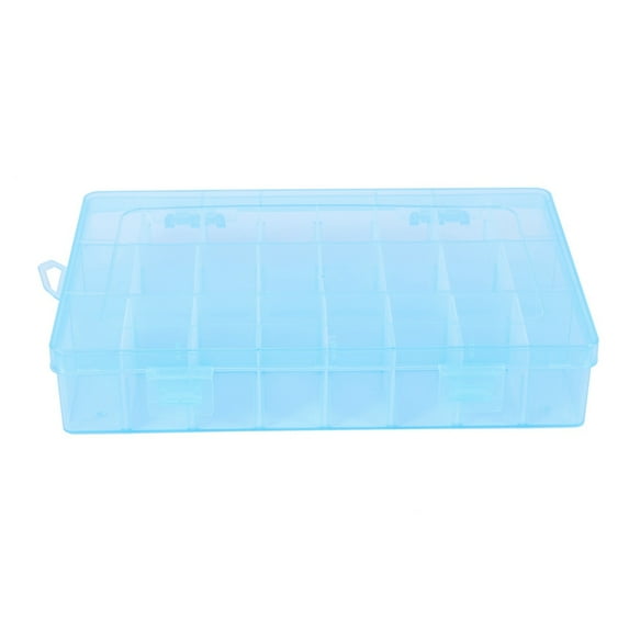 Adjustable 24 Compartment Slot Plastic Craft Storage Box Jewellery Tool ...