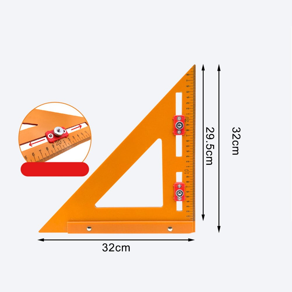 Adjustable 2In1 Woodworking Square Triangle Ruler With Positioning ...