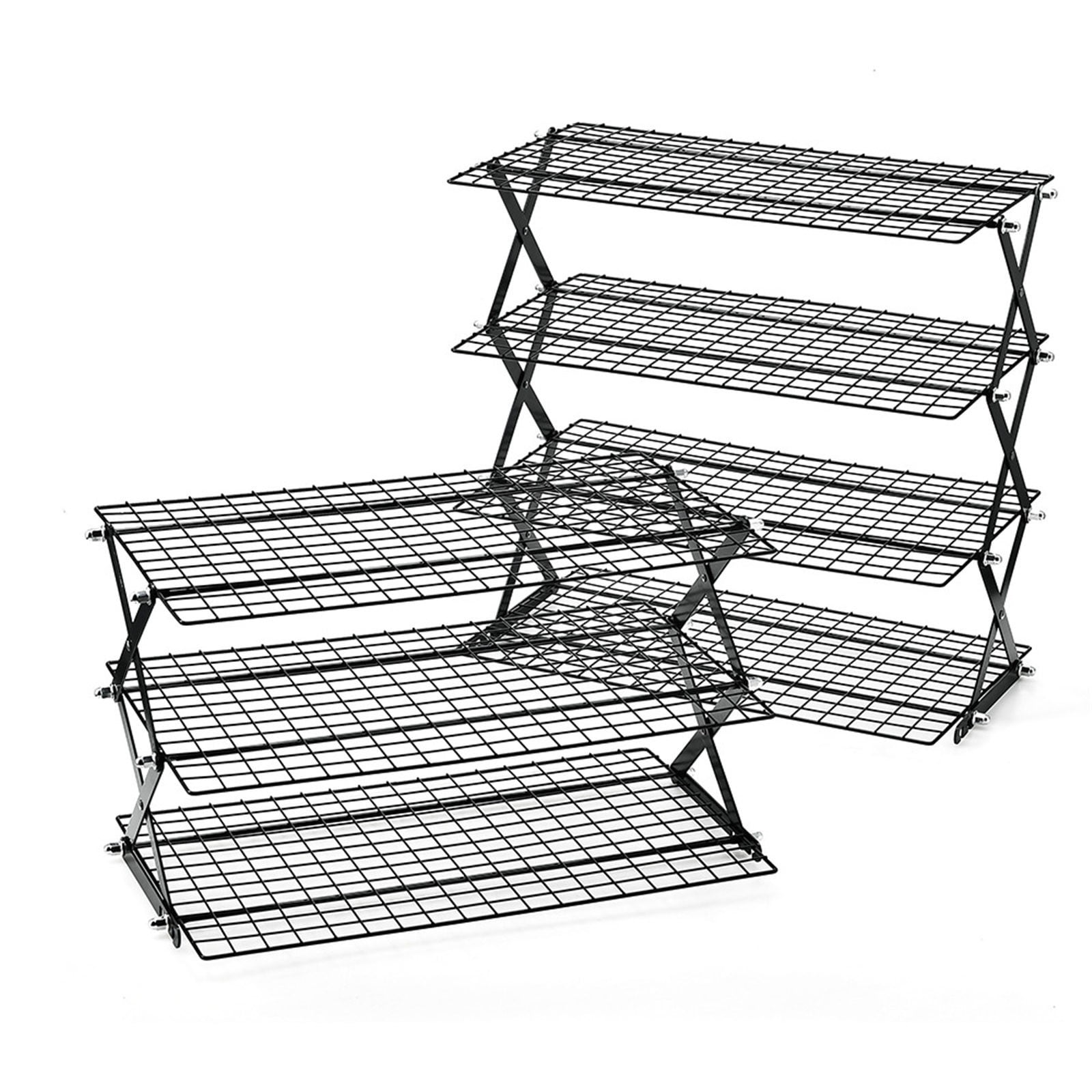 Adjustable 3 Level Baking Cooling Rack, Foldable Steel Kitchen Rack ...