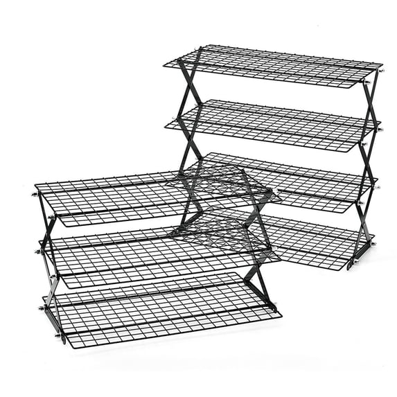 Adjustable 3 Level Baking Cooling Rack, Foldable Steel Kitchen Rack ...
