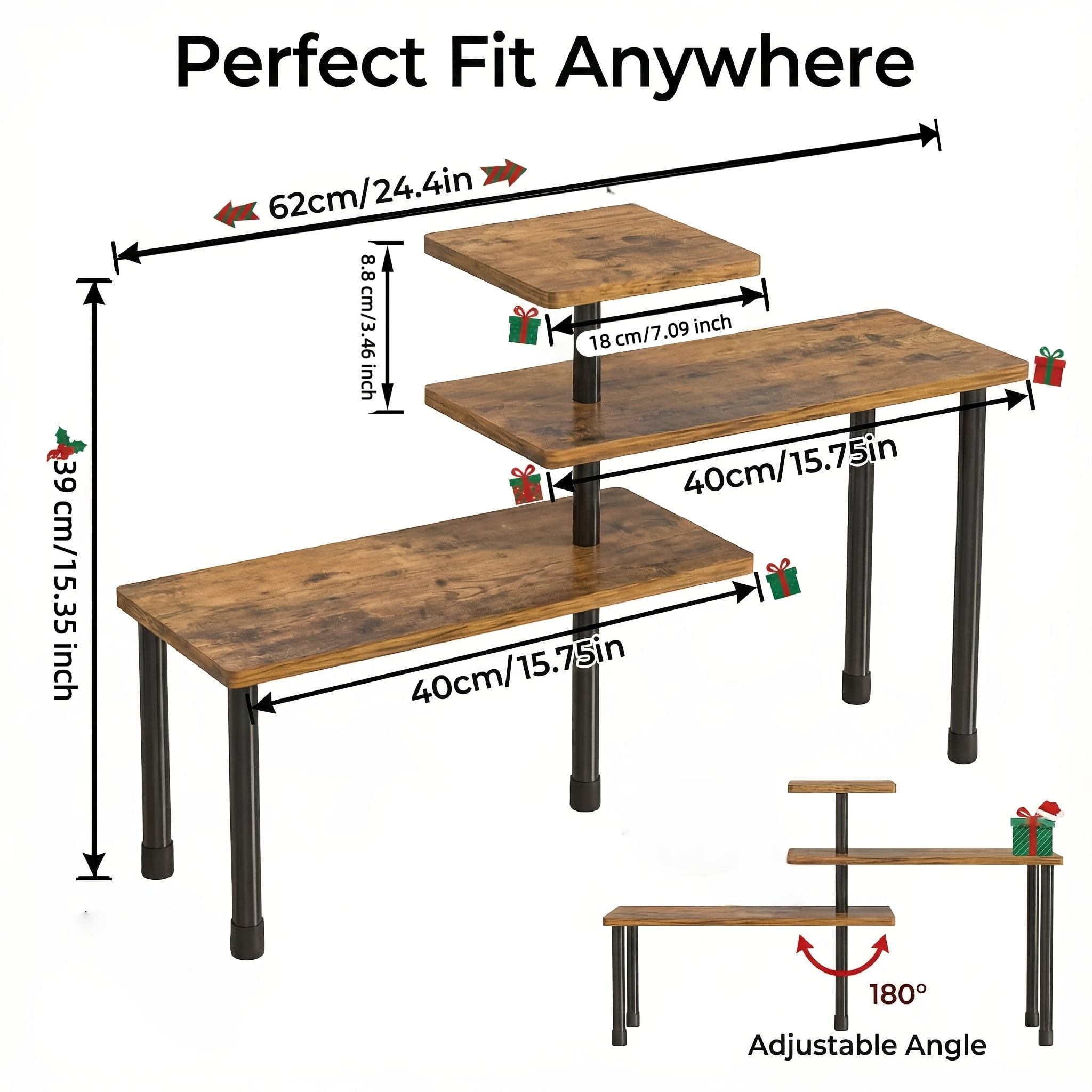 Adjustable 3-Tier Heavy-Duty Moving Shelf with Space-Saving Corner ...