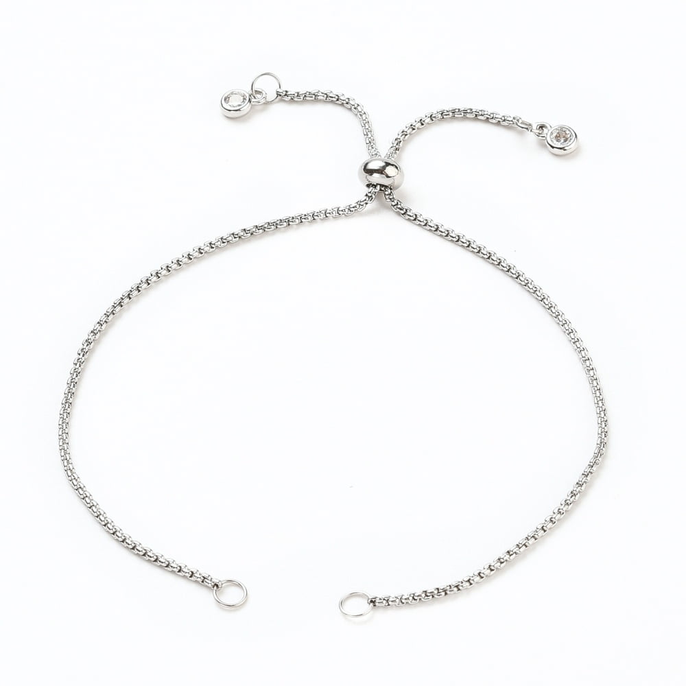 Adjustable 304 Stainless Steel Box Chain Slider Bracelet/Bolo Bracelets ...