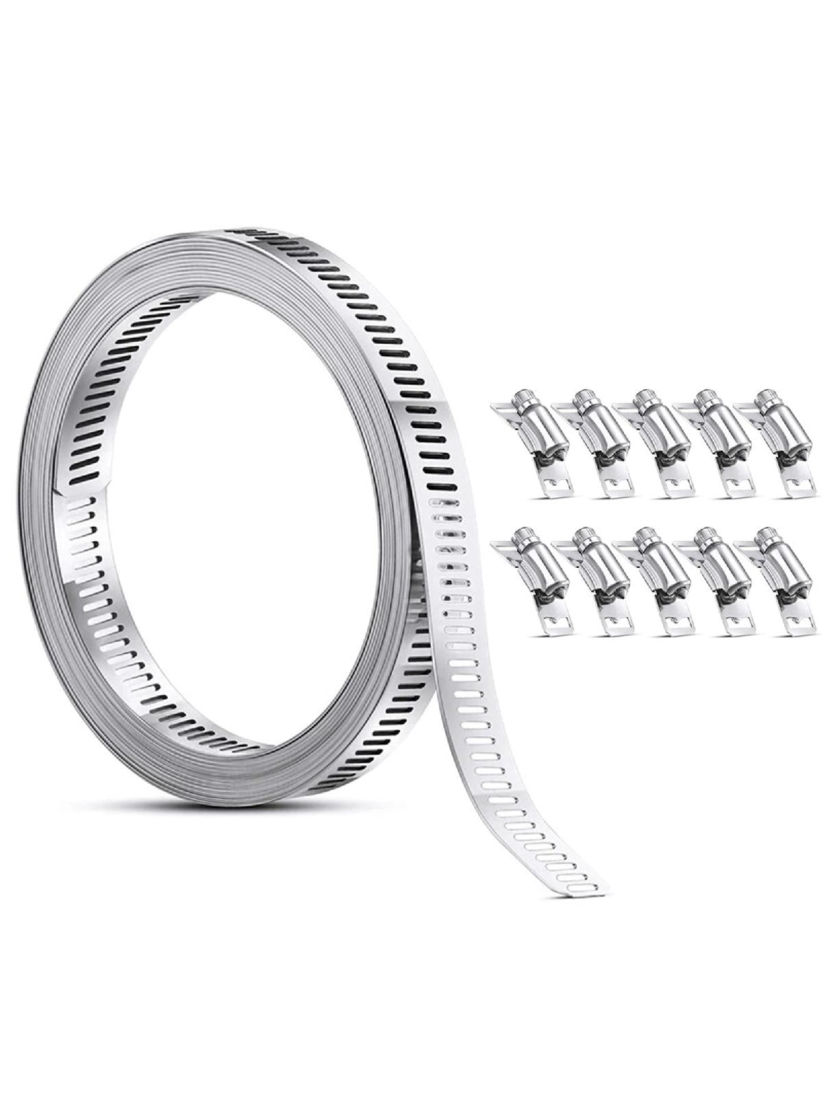 Adjustable 304 Stainless Steel Hose Clamp with Fasteners Duct Clamps ...