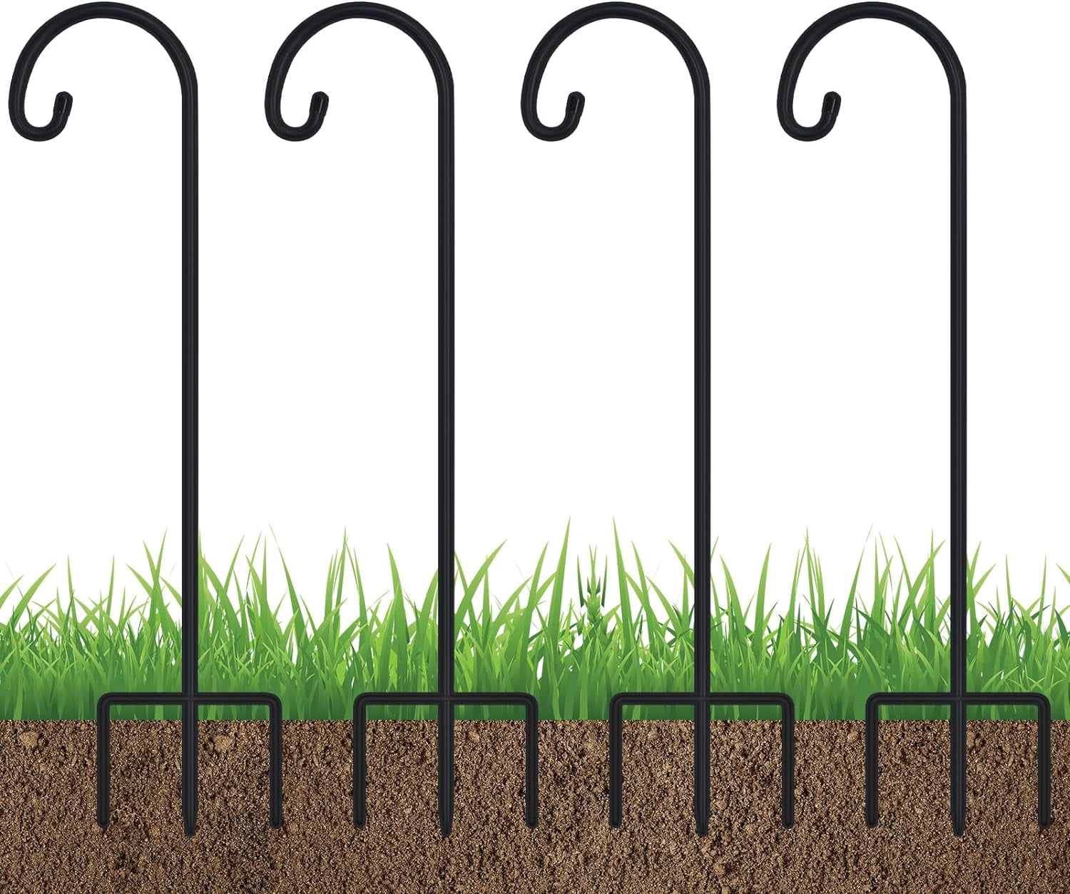 Adjustable 32 Inch Small Shepherd Hooks for Outdoor, Garden Hooks for ...