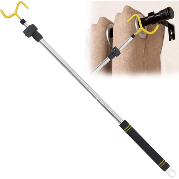 Adjustable 36" Telescopic Curtain Pull Rod for Drapes, Drapery Pull Rod ...